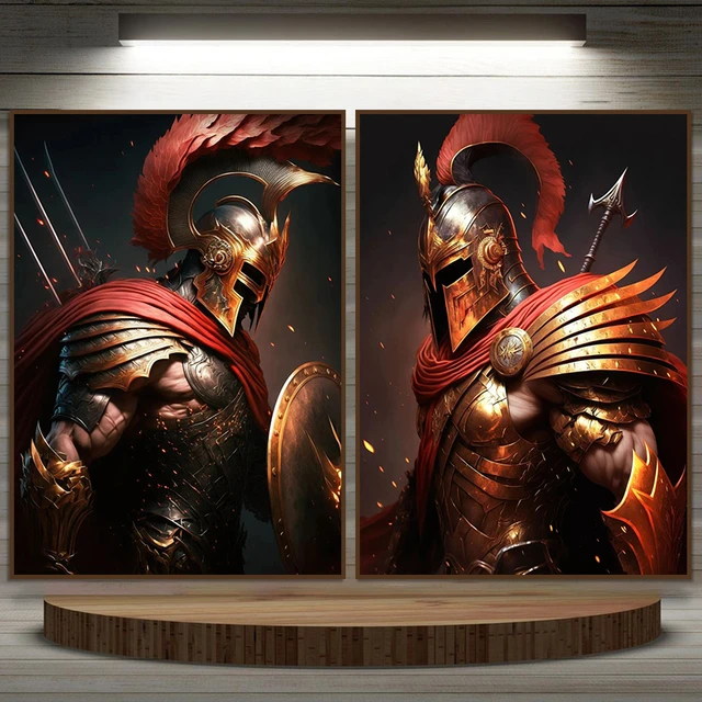 Spartan Warrior Ancient Painting