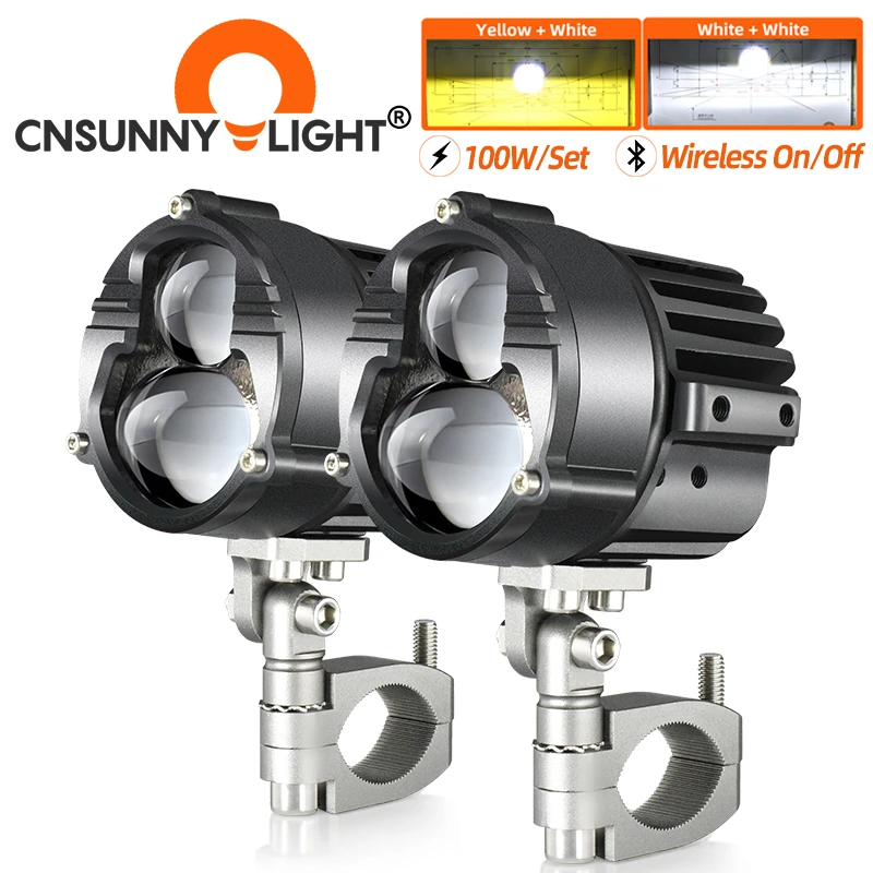 La30 Laser Led Motorcycle Headlight 100w High Low Lens Dual Colors ...