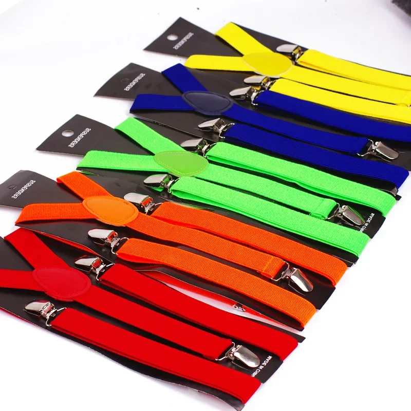 Solid Strap clip 2.5cm Suspenders Buckle Men Adjustable Elastic Y-Back ...