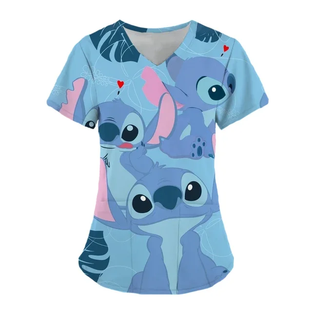 Camisetas de mujer Camiseta de uniforme de enfermera Ropa Cuello en V ...