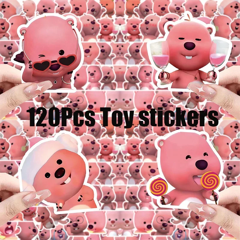 120Pcs-Cute-Zanmang-Loopy-Stickers-Kawaii-Anime-Beaver-Phone-Water-Cup ...