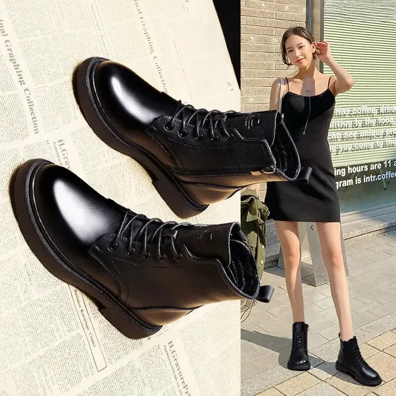 Versatile-Women-s-Martin-Boots-British-Style-Spring-autumn-Single-Boots ...