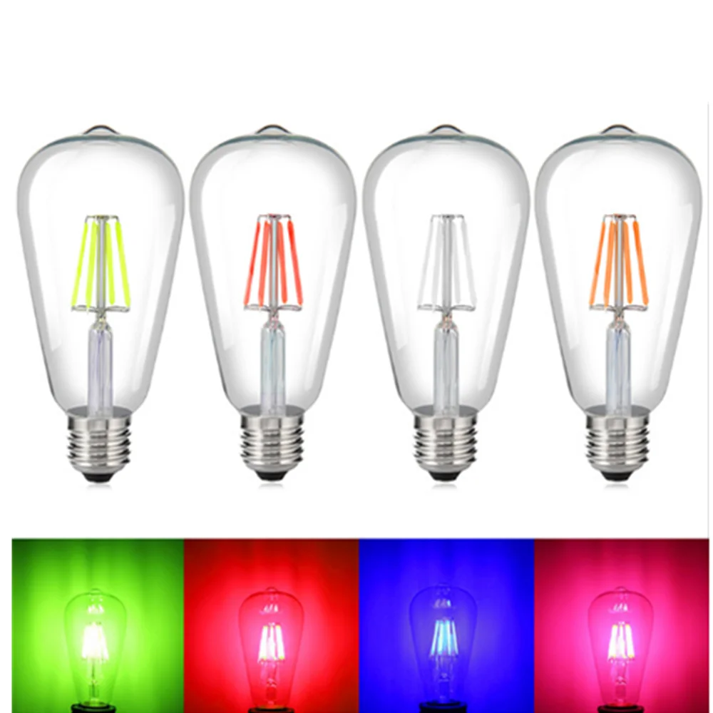 LED-Edison-Filament-Bulbs-Lights-ST64-Dimmer-E27-4W-Dimmable-220V-Red ...