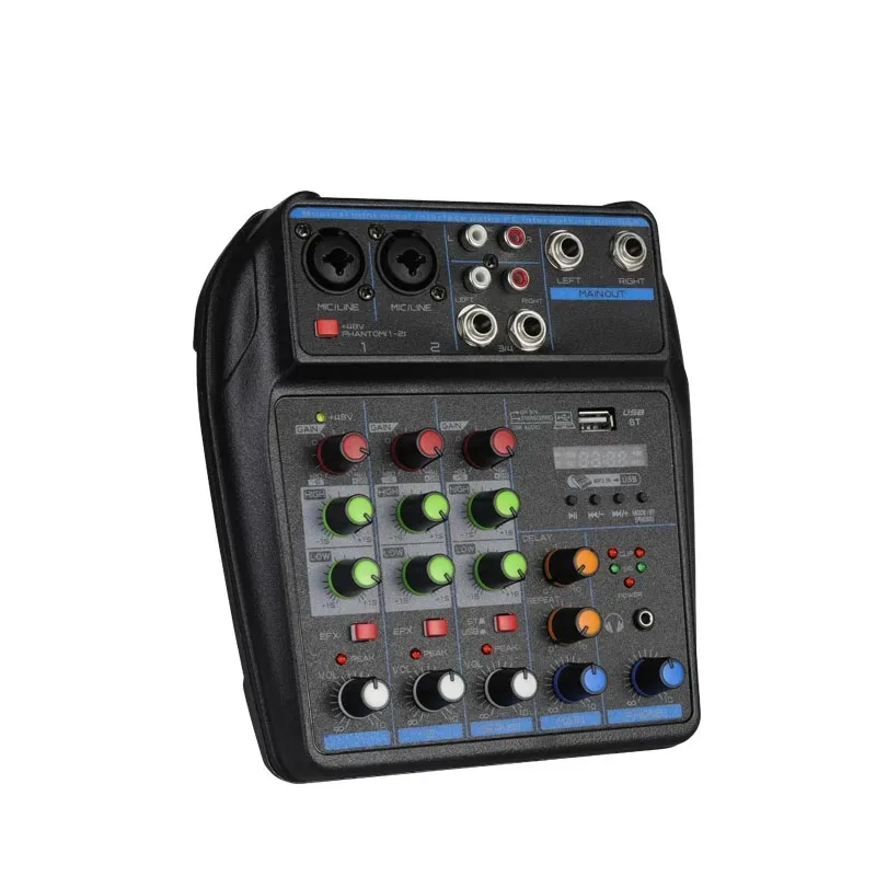 Portable-sound-mixing-console-with-Bluetooth-48V-Phantom-Power-Monitor ...