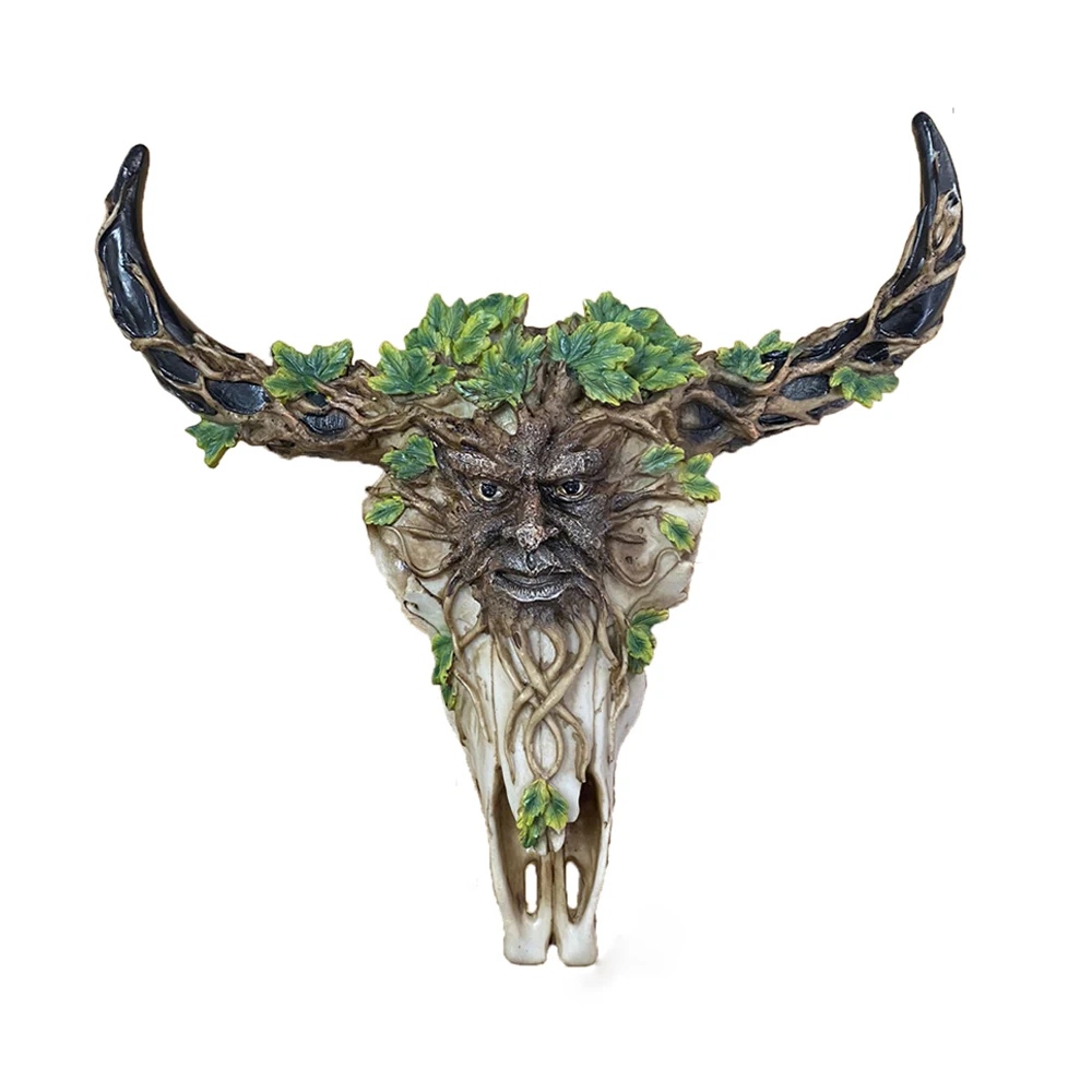 Cow-Head-Skull-Wall-Hanging-Pendant-Nature-Treant-Rose-Flower-Totem ...