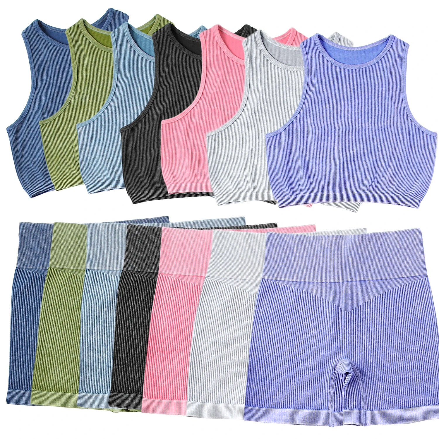 Thread-Wash-2-Piece-Sets-Women-Outfit-Skinny-Stretch-High-Waist-Fashion ...