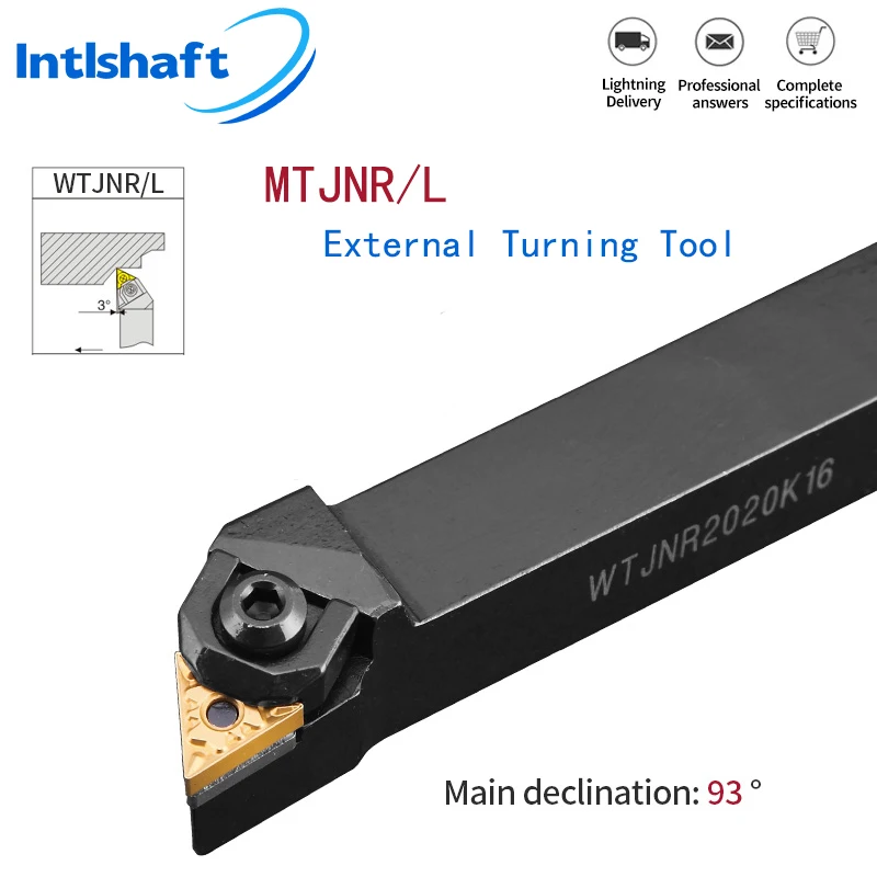 Intlshaft External Turning Tool Holder WTJNR2020K16 WTJNR 616H16 WTJNR2525M16 Lathe Cutting ...