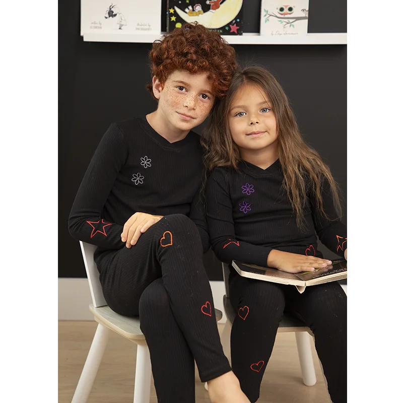 Ali-Plus Kids Embroidery Ribbed Cotton Collection Sibling Clothing Girl ...