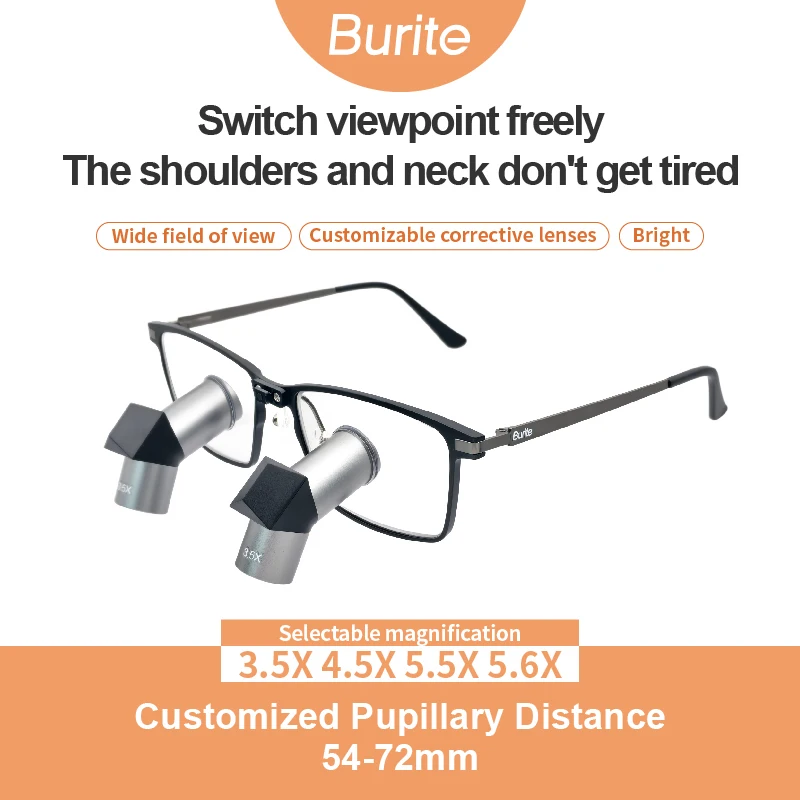 Burite ERGO 3.5X-6.5X Surgery Medical Magnifying Glass Flip-up ...
