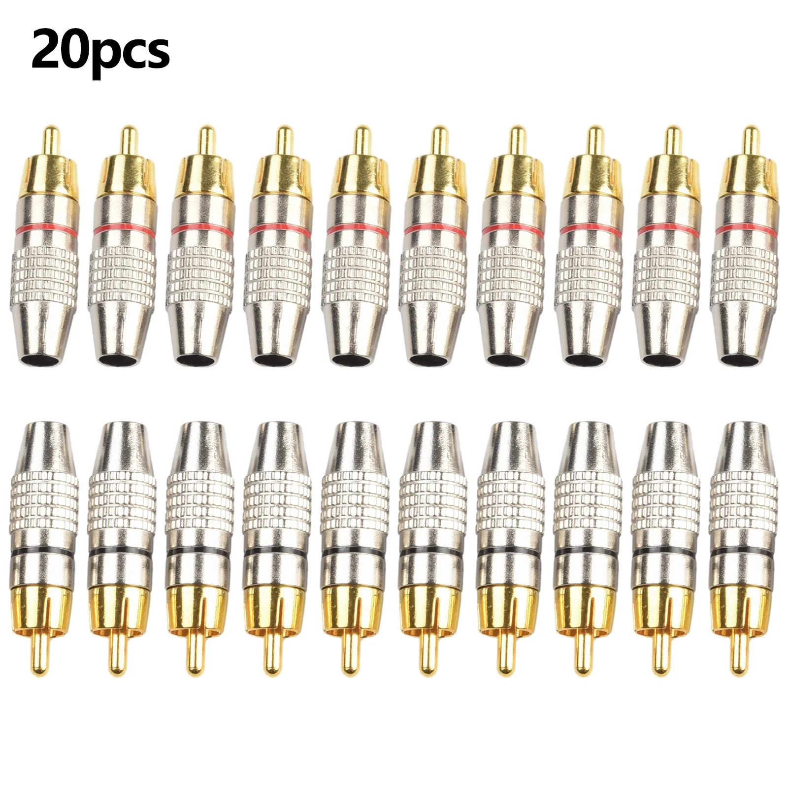 20pcs-Male-Plug-Connector-Gold-Plated-Soldering-Audio-Cable-Adapter-Connector-Lockable ...