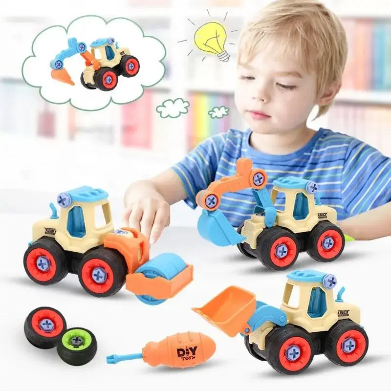 4Pcs-DIY-Children-s-Assembly-Engineering-Vehicle-Detachable-Assembly ...