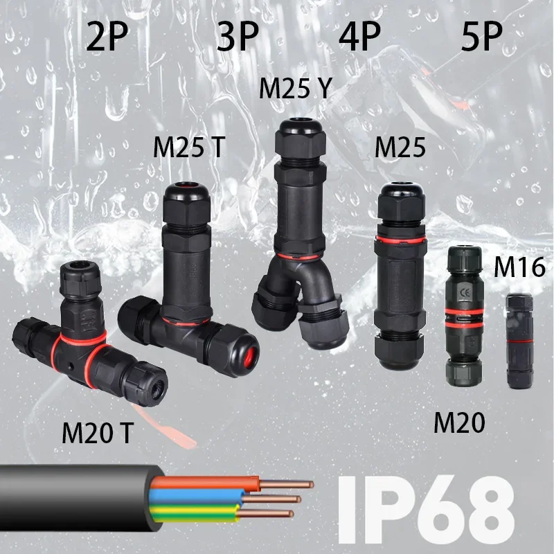 IP68-Waterproof-Connector-Three-way-Electrical-2-3-4pin-Wire-Cable ...