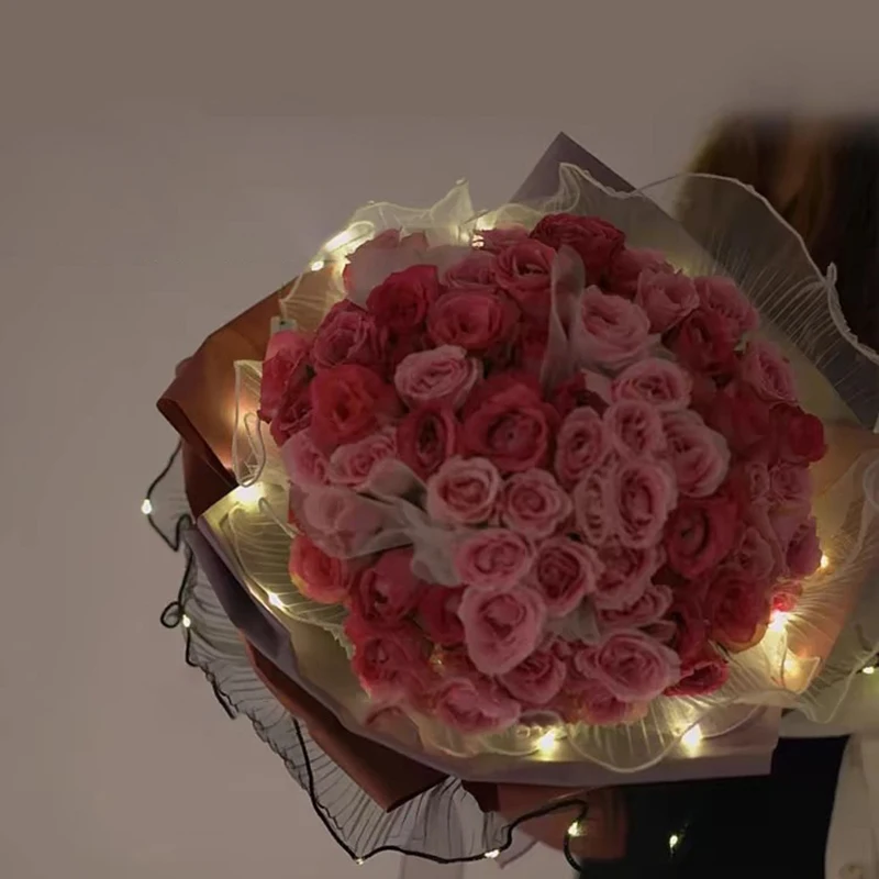 1Pcs LED Flower Wrapping Paper Florist Bouquet Packaging Decoration ...