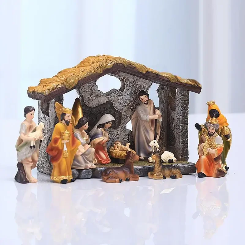 New-Christmas-Manger-Nativity-Set-Real-Life-Nativity-Jesus-Manger ...