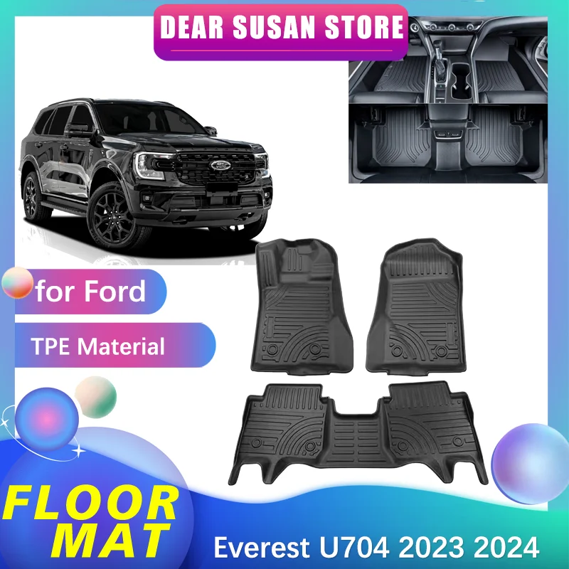 Car Floor Mat for Ford Everest U704 2023 2024 Panel Foot Auto Parts TPE ...