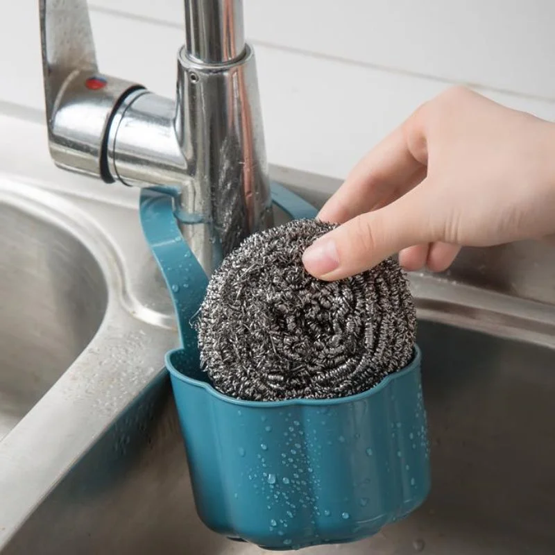 Kitchen-Sponge-Drain-Holder-PP-Rubber-Toilet-Soap-Shelf-Organizer ...