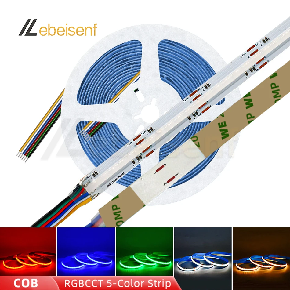 5M-RGBCCT-COB-Strip-Light-DC-24V-840LEDs-M-RGBCW-RGBWWW-RGBWC-5-in-1 ...
