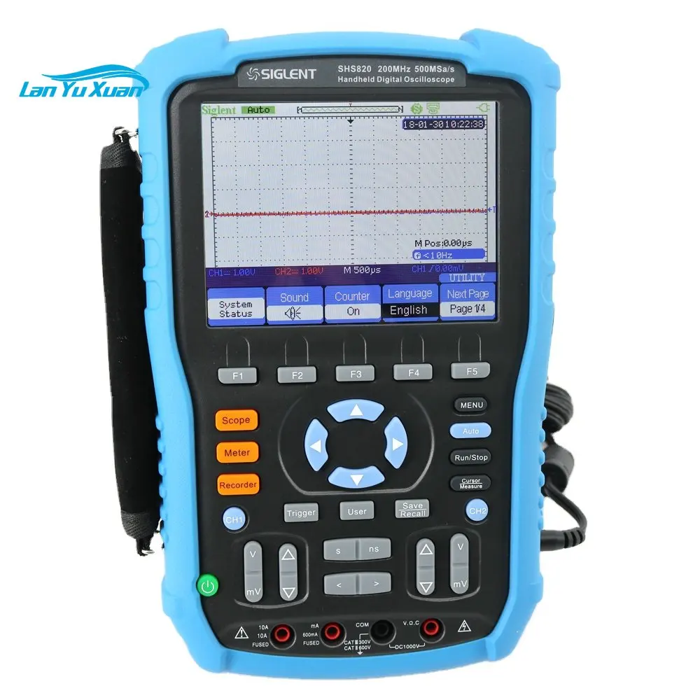 Siglent multímetro Digital de mano SHS820, 2 en 1, 200MHz, 500MSA/s, 2 ...