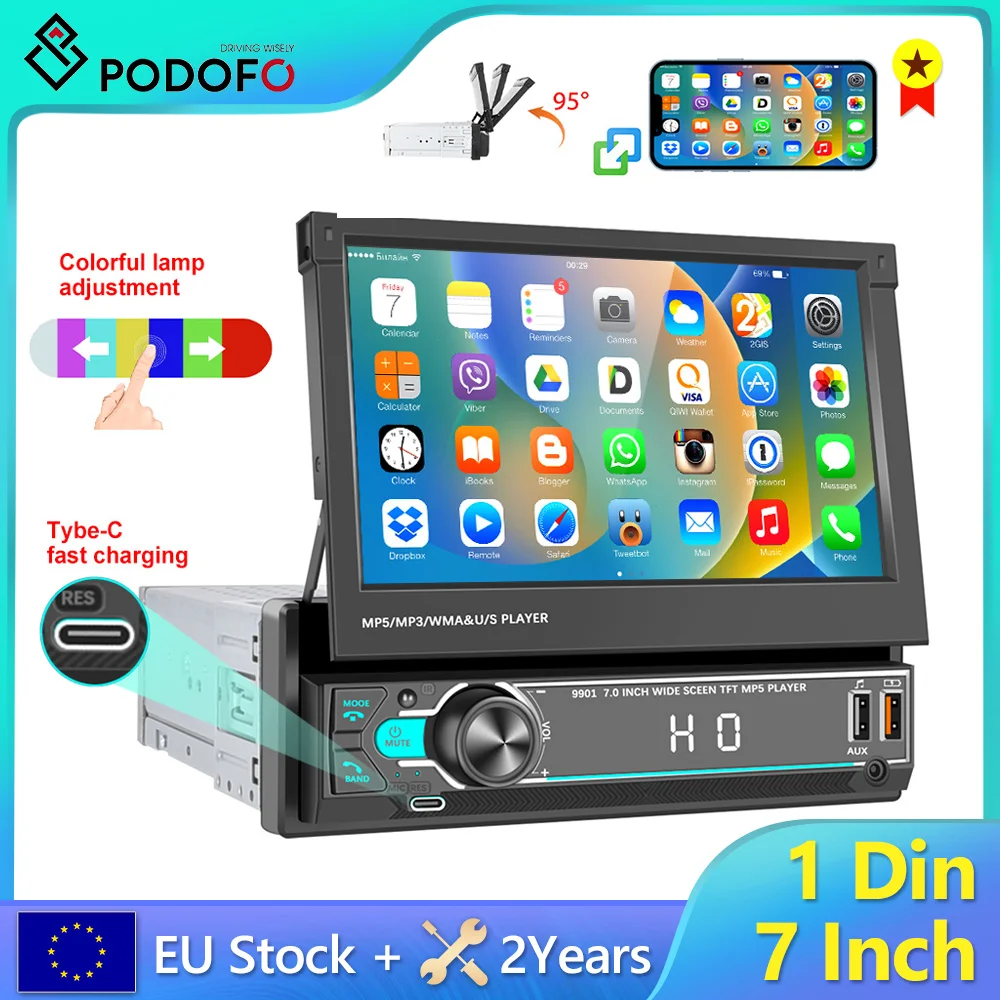 Podofo-2-Din-Car-Stereo-Radio-7-Touch-Screen-Universal-Carplay-Car ...