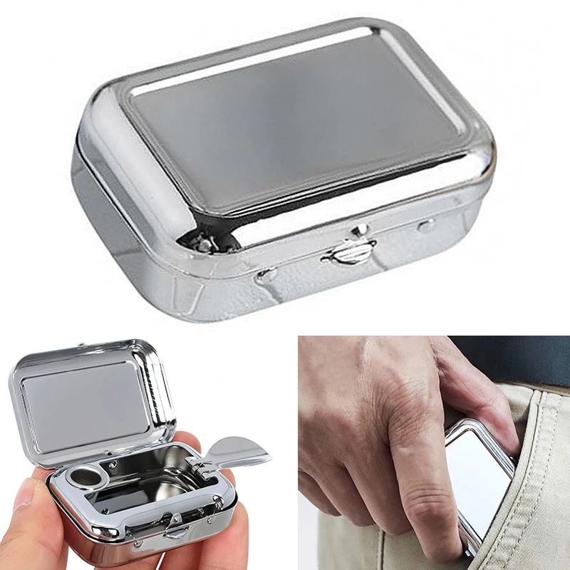 New-Mini-Portable-Metal-Cigarette-Ashtray-Fashionable-Lockable-Lid ...
