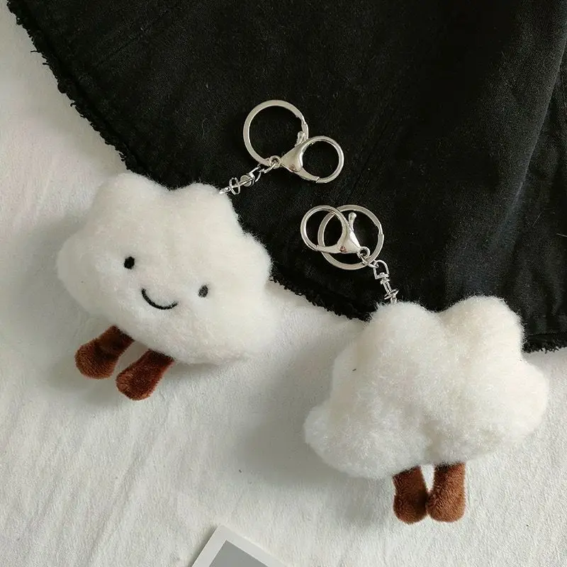 cotton-keychain-Plush-White-Cloud-Keyring-for-Women-Cotton-Stuffed-Doll ...