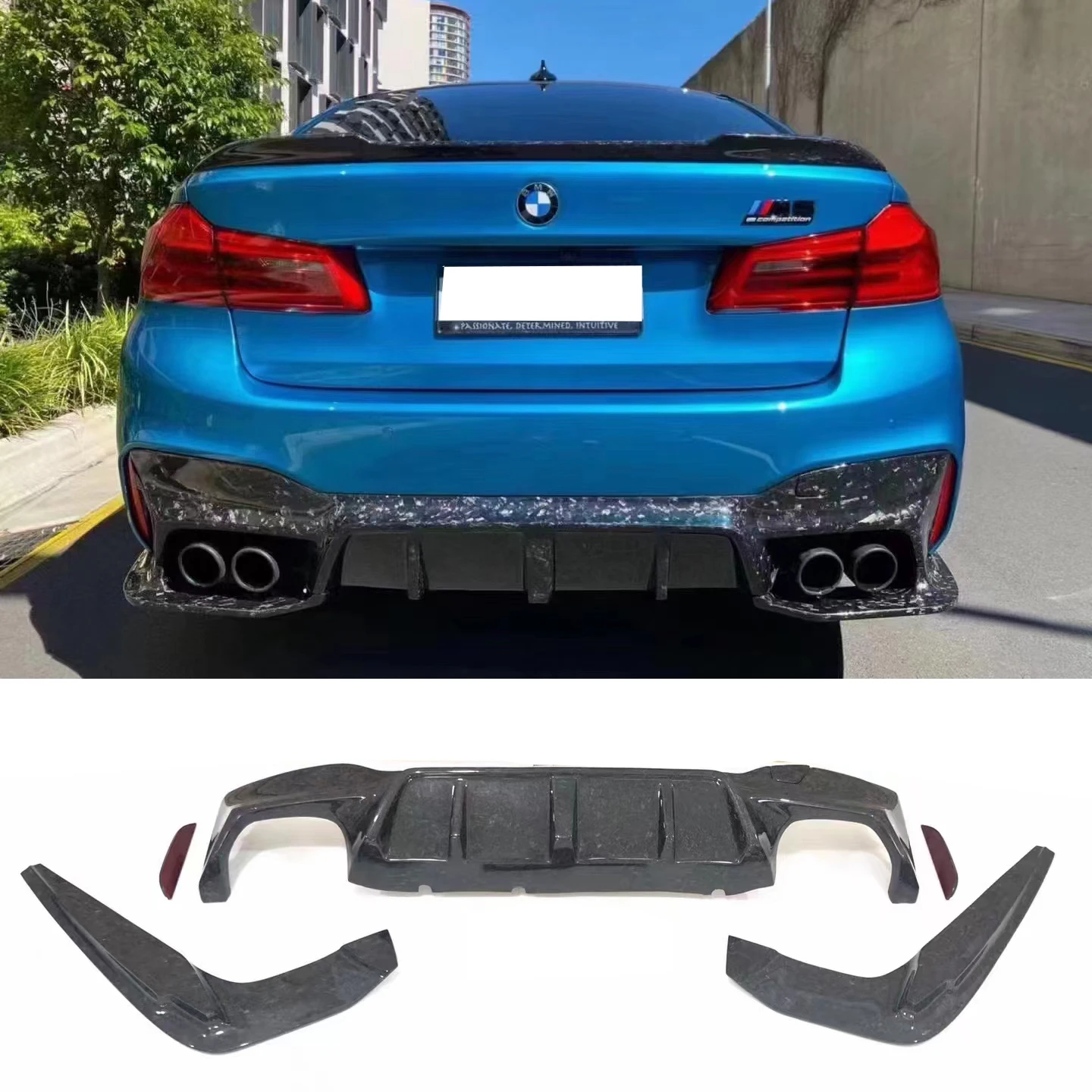 For-BMW-5-series-G30-F90-M5-525i-530i-540i-Rear-Bumper-Diffuser-Forged ...