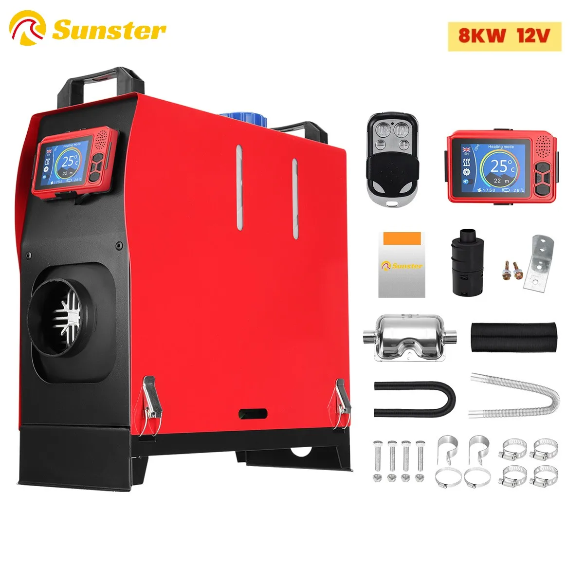 Sunster-8KW-12V-Portable-Diesel-Air-Heater-Parking-Night-Heater-with ...