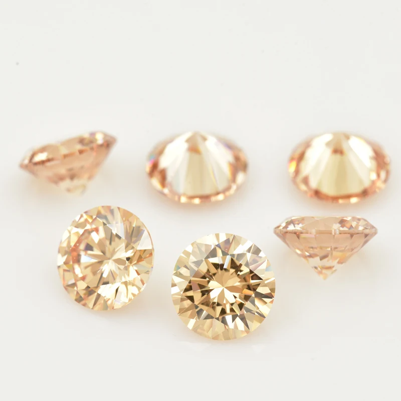 3-16mm-Loose-CZ-Stone-Round-Shape-5A-Champagne-Cubic-Zirconia-Brilliant ...