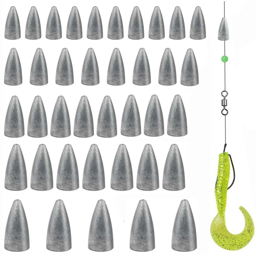 Bullet-Fishing-Weights-for-Bass-lure-Fishing-Texas-Rigs-Worm-Weights ...