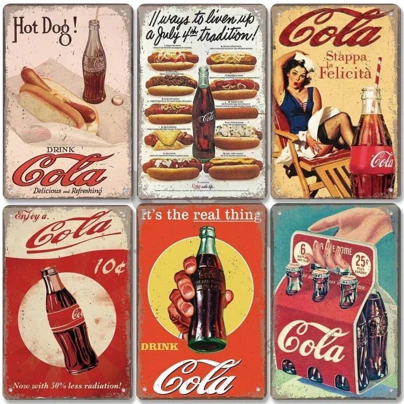 1pc-Cola-Soft-Drinks-Poster-Metal-Signs-Vintage-Drink-Cola-Bottles ...
