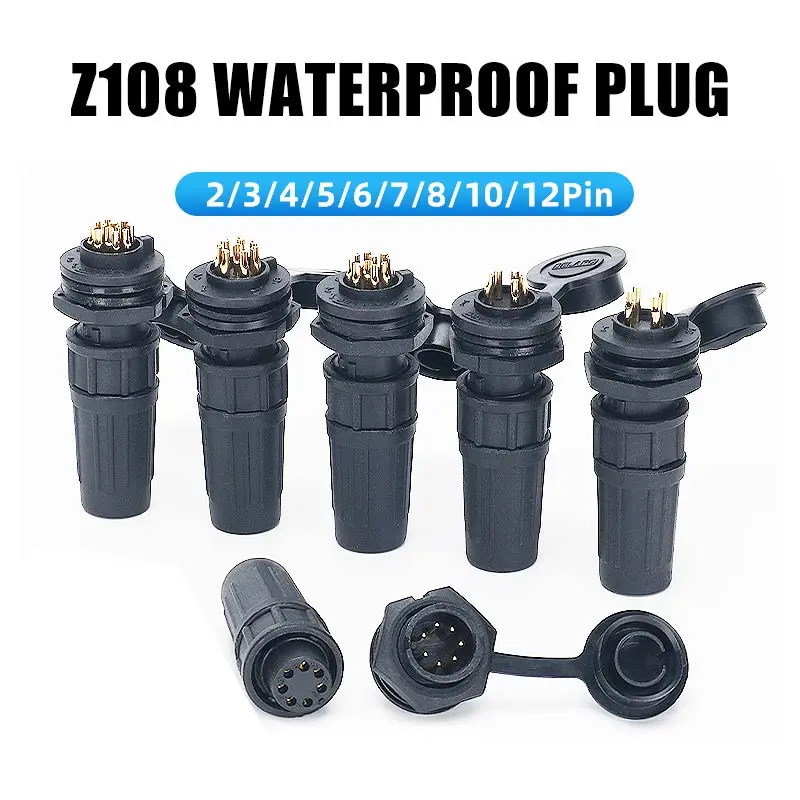 IP68-Waterproof-Connector-with-Cover-Gold-plated-Copper-Pin-Aviation ...