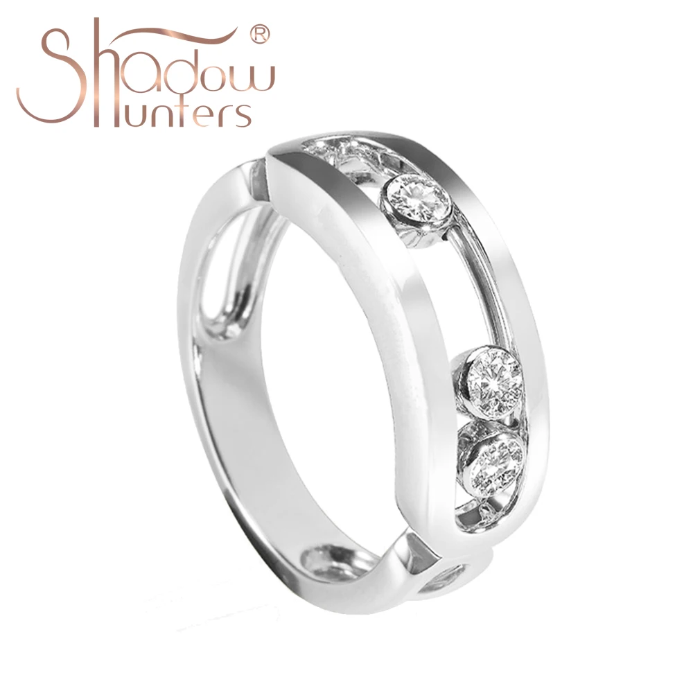 SHADOWHUNTERS-Real-100-925-Sterling-Silver-Three-Move-Stones-Ring-Women ...