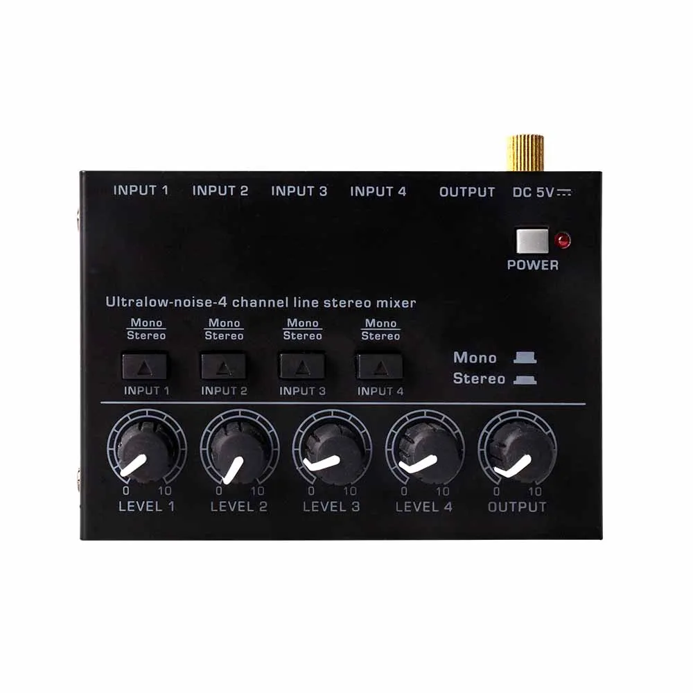 4-Channels-Mixers-Mixing-Console-DC5V-With-Power-Adapter-for-Electric ...