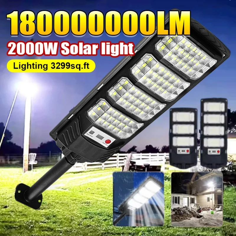 180000000L Super Bright Solar Light 2000W High Power LED Wall Light ...