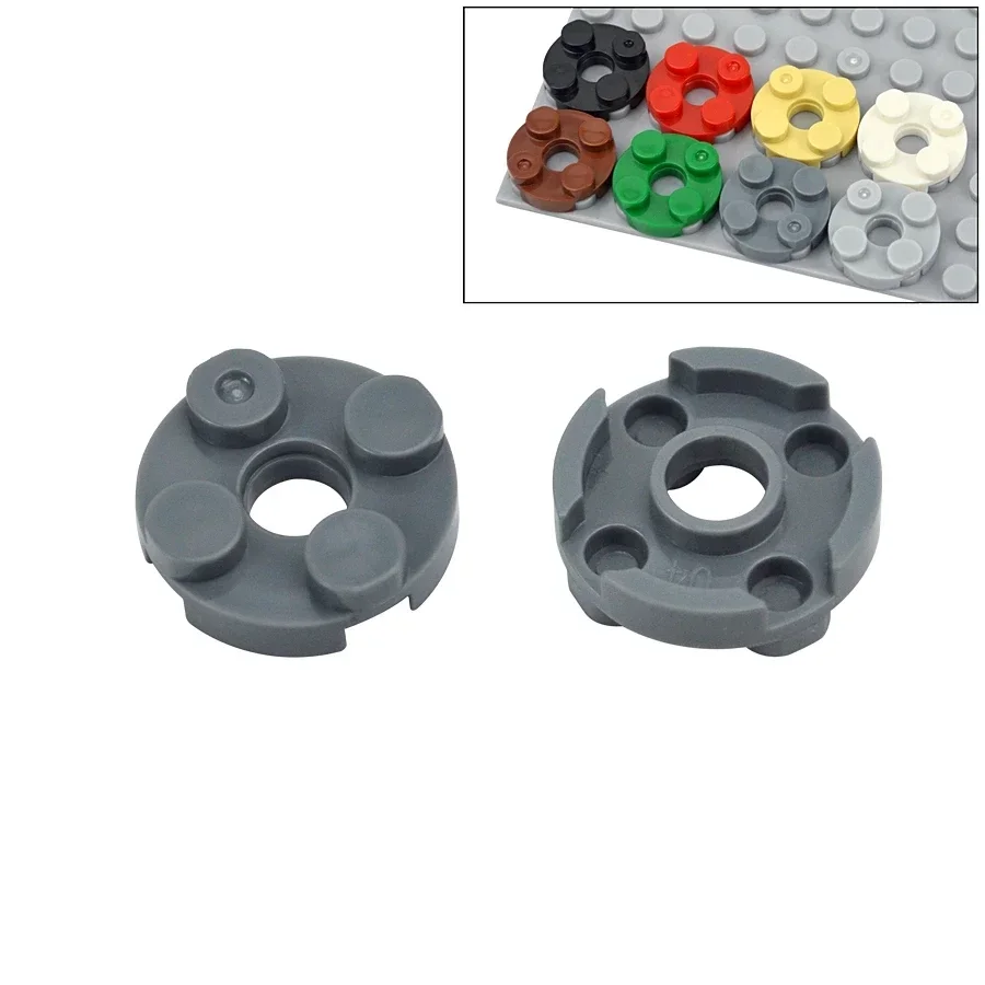50Pcs-Plate-Round-2x2-With-Hole-MOC-Bricks-DIY-4032b-Accessories-Parts ...
