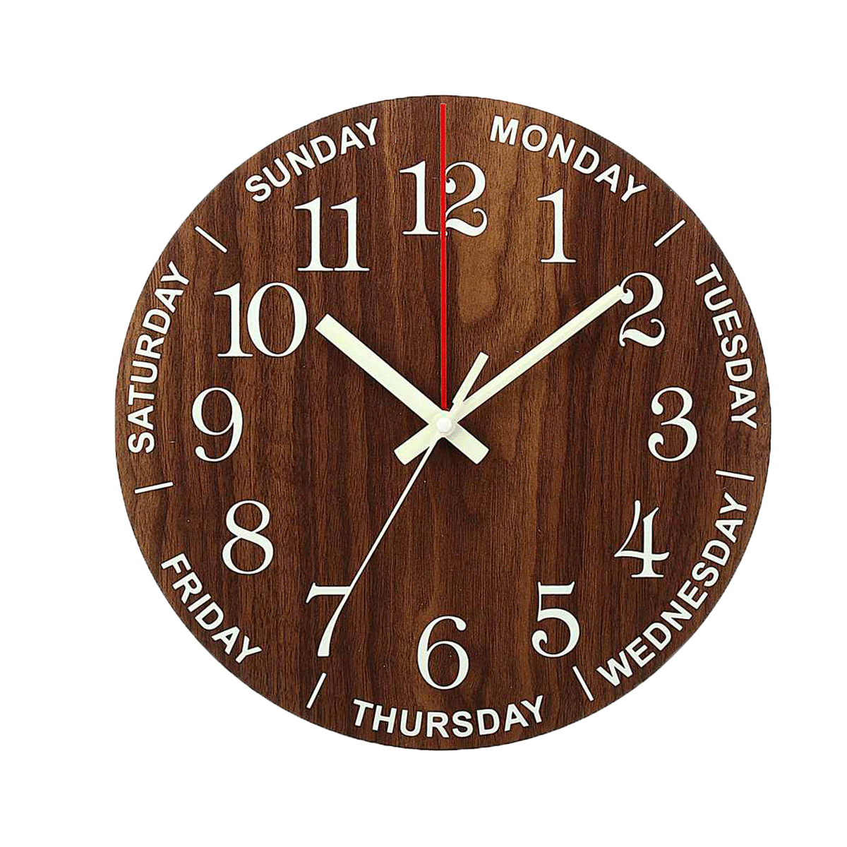 Horloge - pendule,Horloge murale en bois de 12 pouces,lumière ...