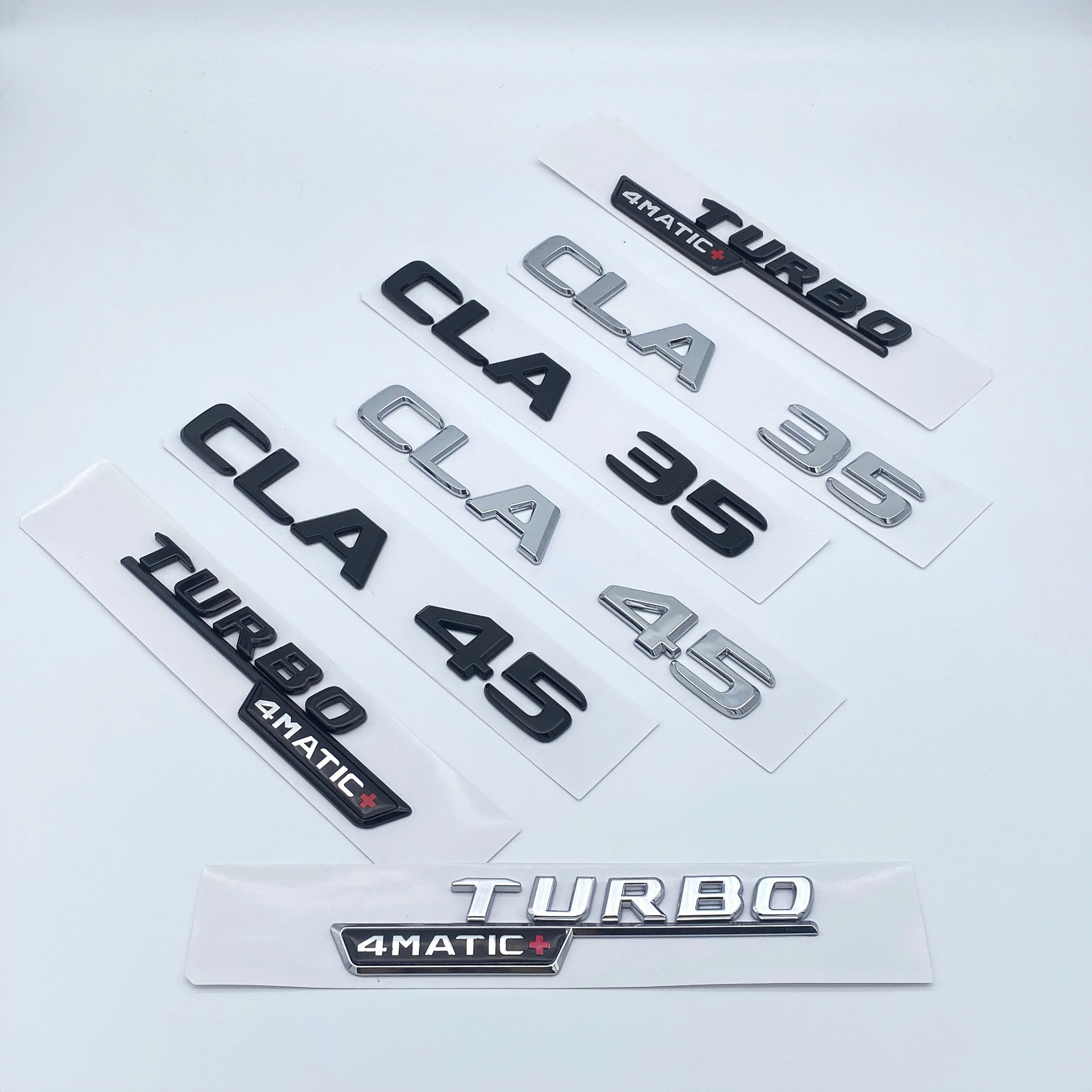 3D ABS Black Silver Letters CLA35 CLA45 Turbo 4matic+ Emblem for ...