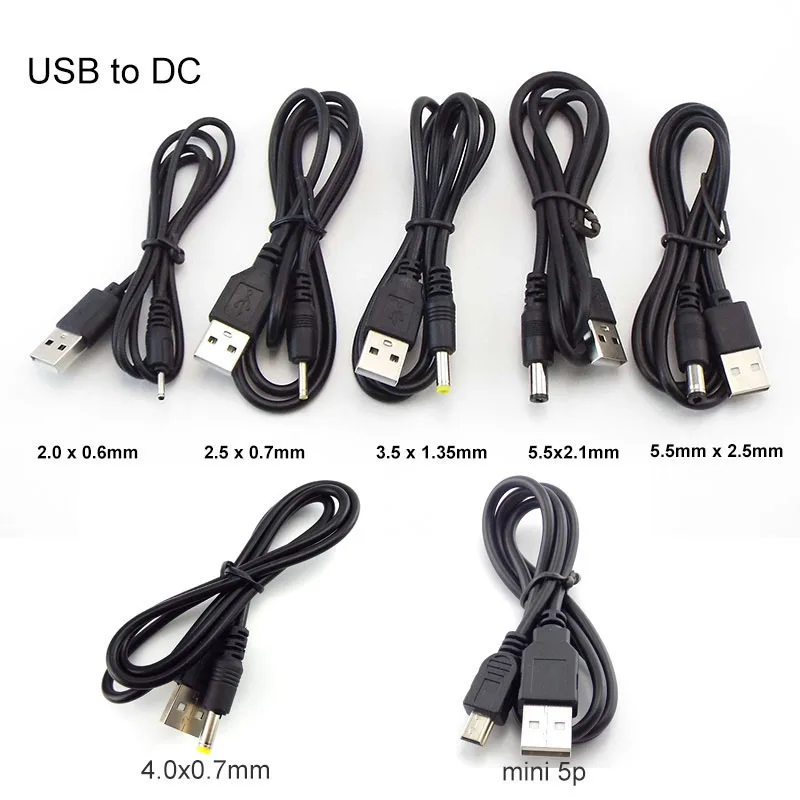 USB type A Male to DC connector charger cable 5.5 2.1 2.5 2.0 3.5x1.35 ...
