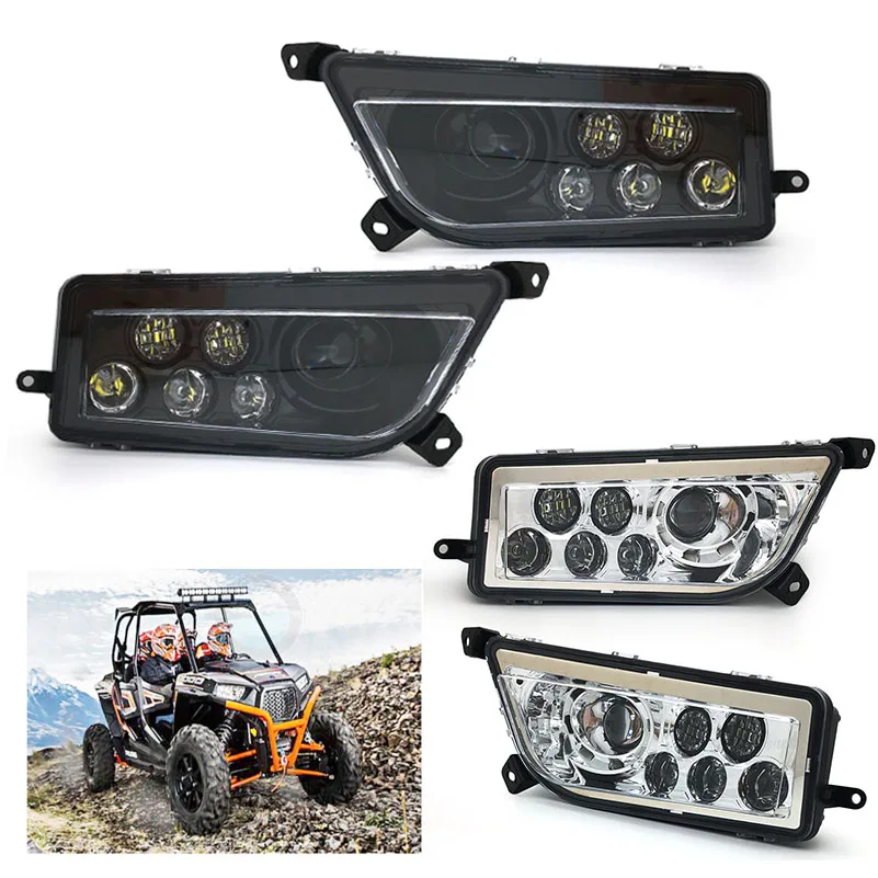 1pair-High-Low-Beam-6000K-3450LM-LED-Headlight-ATV-Headlamp-for-Polaris ...