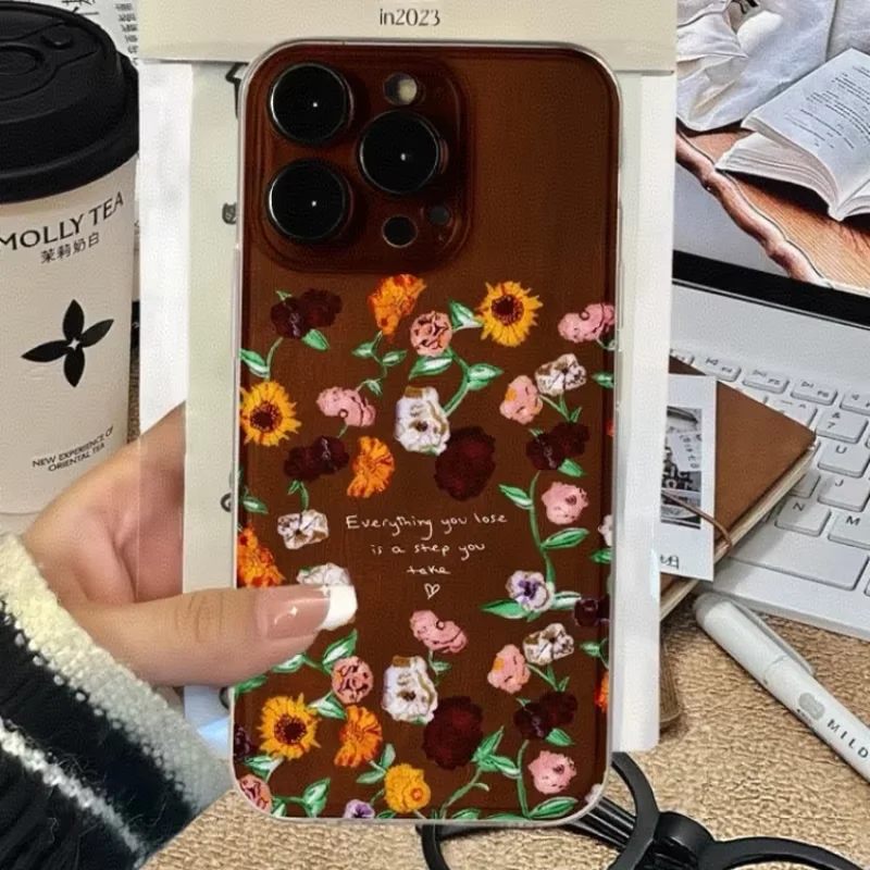 Swiftie Brown Phone Shell The Tour Paino Flowers Pattern Colorful Phone ...