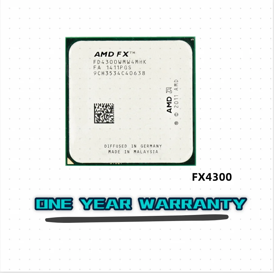AMD FX 시리즈 FX4300 3.8GHz 쿼드 코어 CPU 프로세서 FX 4300 FD4300WMW4MHK 95W 소켓 ...