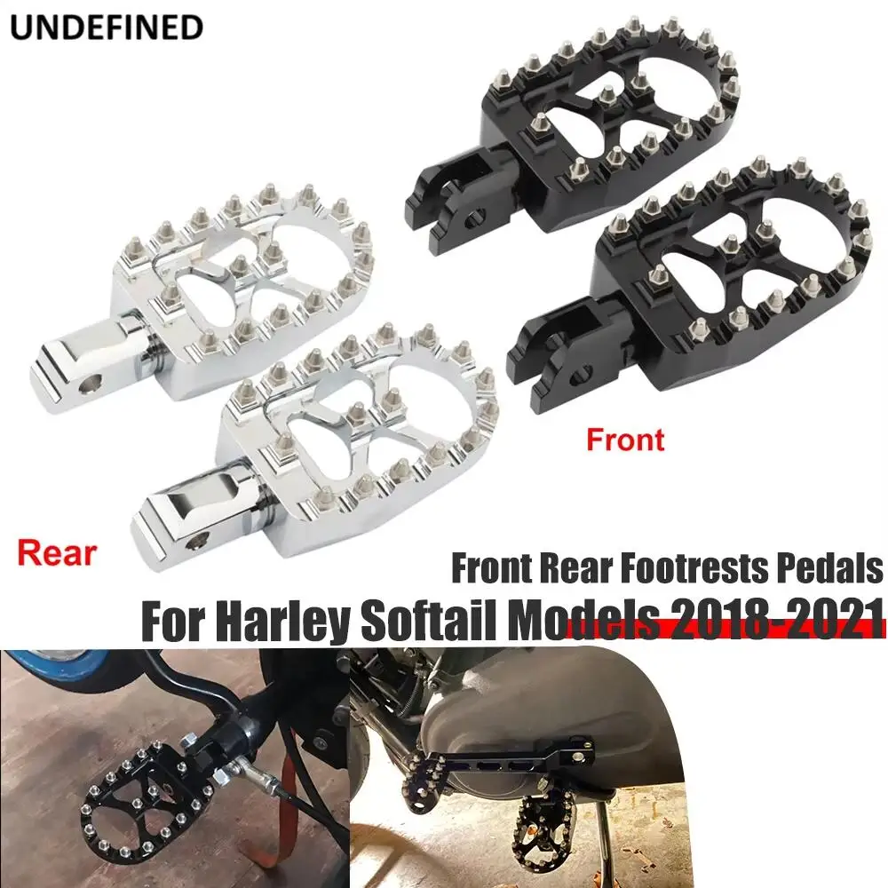 MX Wide Foot Pegs Softail Front Rear Footrests for Harley Softail ...