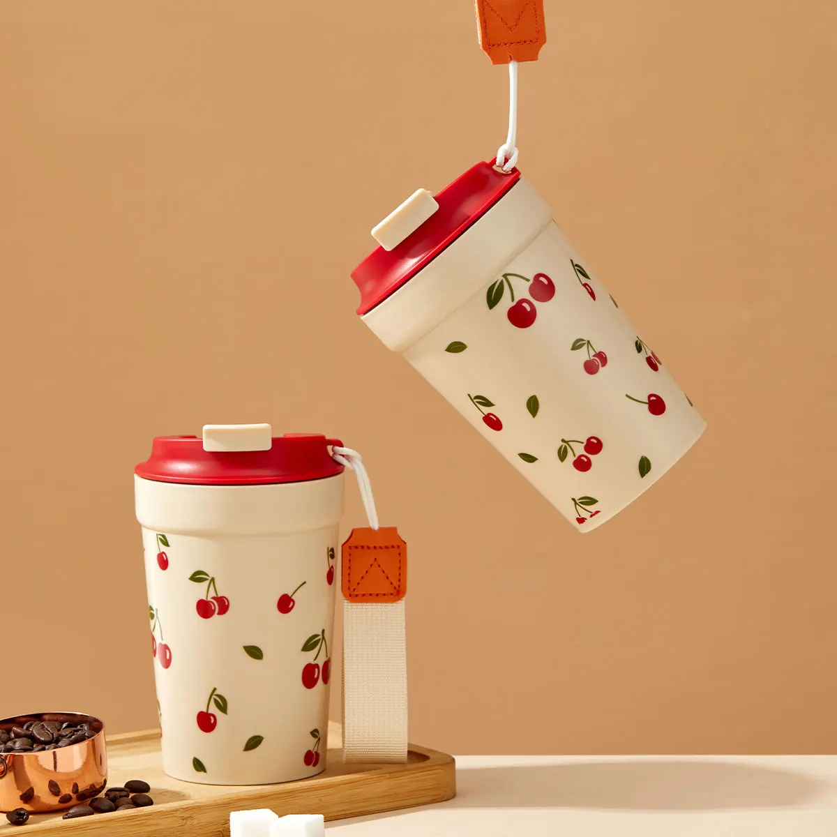 WORTHBUY Travel Portable Plastic Coffee Mug With Nylon Rope Student ...