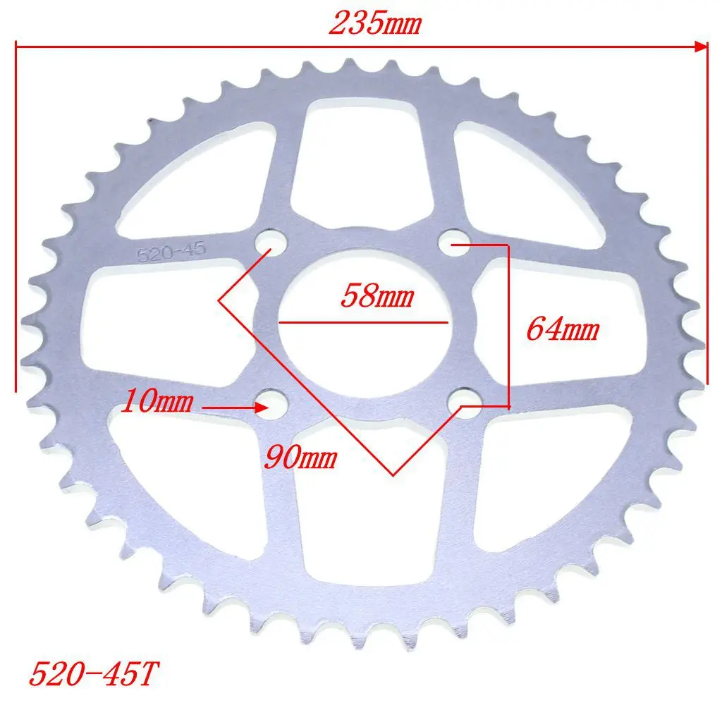 USERX Universal Motorcycle Chain disc rear drive disc For 520-49/45 58 ...