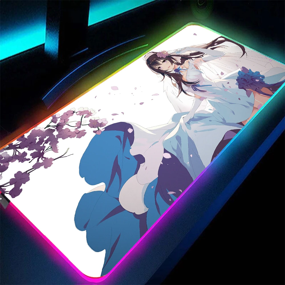Sakura Mouse Pad RGB Mouse Pad Large LED Gaming Accessories Laptop Desk ...