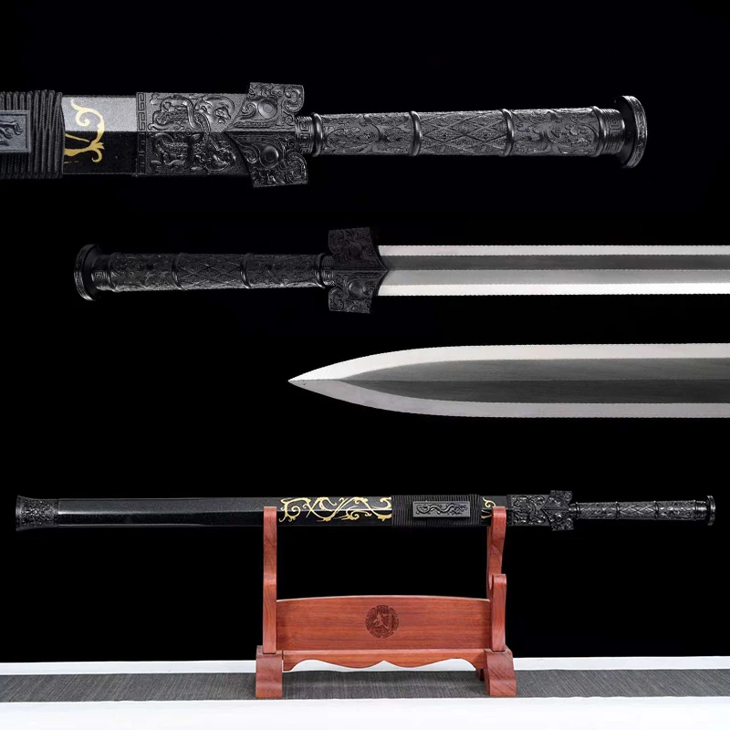 Chinese-Sword-with-Real-Steel-Blade-Razor-Sharp-Wood-Scabbard-Painting ...