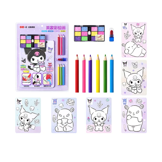 2-6pcs Sanrio Kuromi Beauty Hello Kitty Painting Coloring This Girl ...