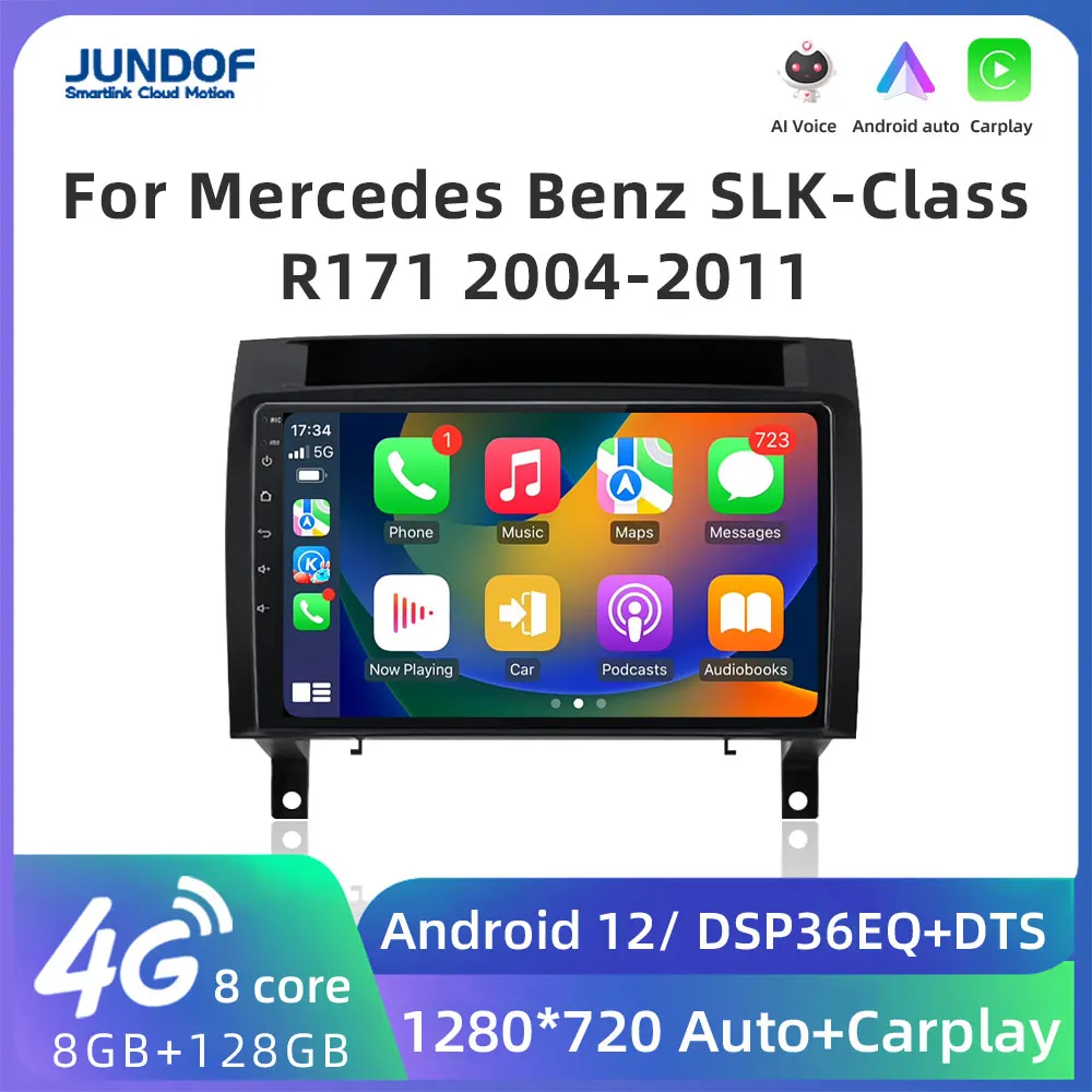 Jundof Wireless Carplay Android Auto Car Radio For Mercedes Benz SLK ...
