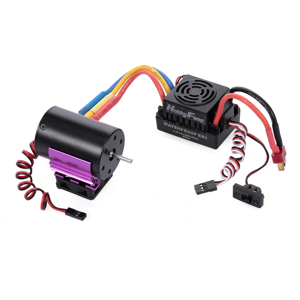 Escovado esc hobbyfans bl 3650 impermeável em dois sentidos 6v/5a para ...