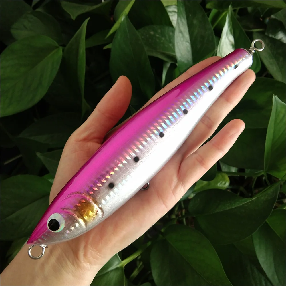 18cm-67g-Topwater-Big-Game-Pencil-Wooden-Stickbait-Surface-Trolling-Lure-Boat-Fishing-Artificial ...